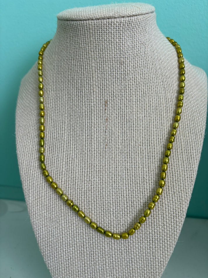 Lime Green Freshwater Pearl Necklace – Wolflinx Jewelry